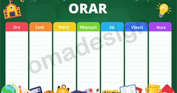 Orar scolar 20 - A5-A4 - ORA20
